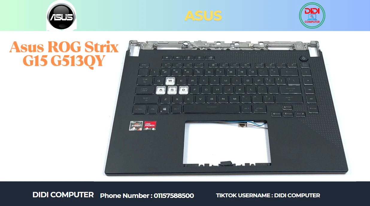 Asus ROG Strix G15 G513QY OEM Palmrest w/ BL Keyboard COVER Genuine ...